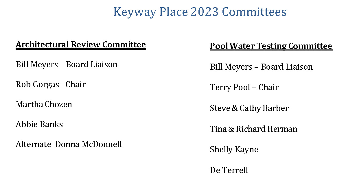 HOA Committees – Keyway Place